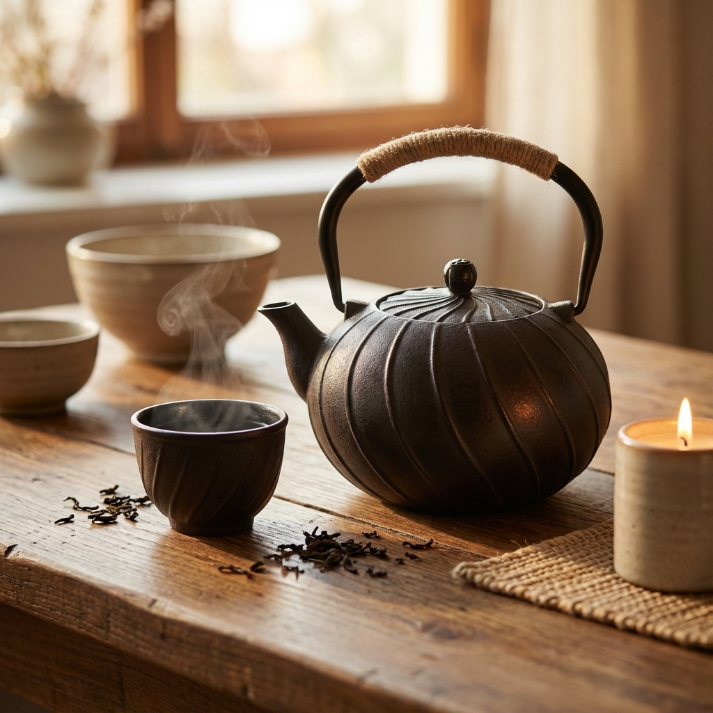 Cast-Iron Hobnail TeaPot - Traditional Japanese Tetsubin (Tetsu-Kyusu ...