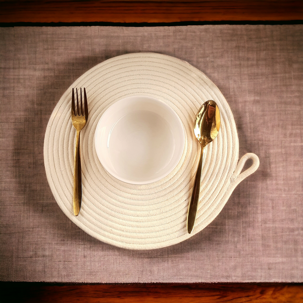 Studio Vilasita - White Cotton Rope Table Mat (Set of 4) – Darjeeling ...