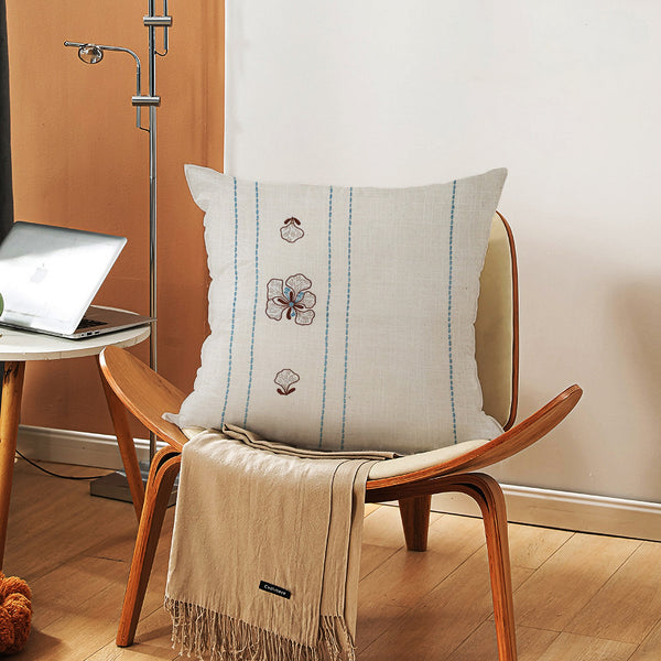 Krishnasura 100% Cotton Handwoven Hand-embroidered Cushion Cover ...